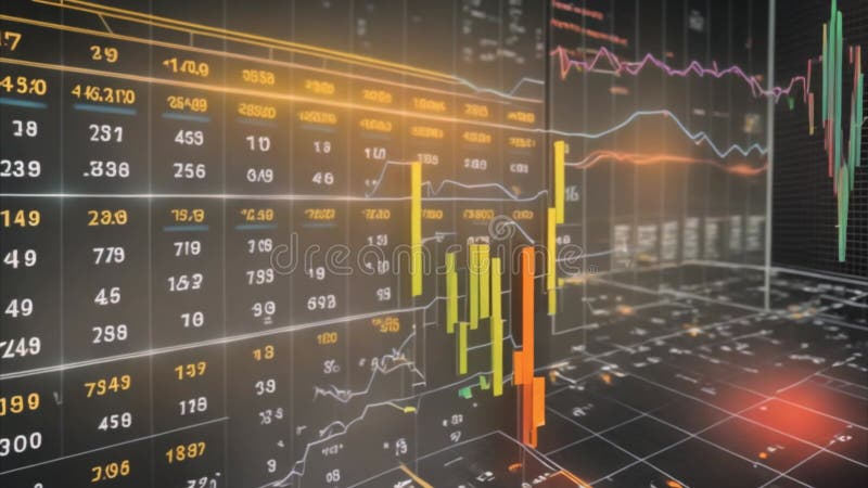 Financial Data Visualized stock video. Video of forecast - 347222477