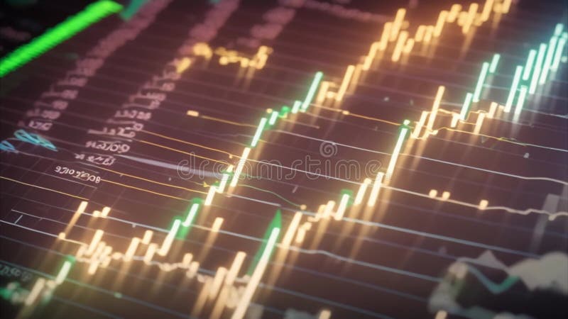 Financial Data Visualized: Upward Trend, Glowing Lines, Market ...