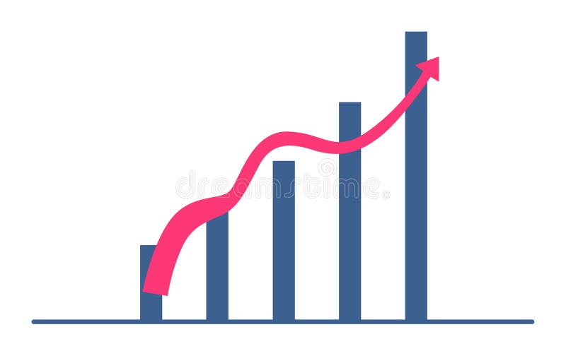 Financial Decline Concept with Downward Arrow on Bar Graph Stock Vector - Illustration of ...