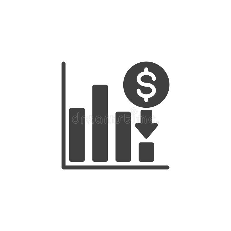 Financial Decrease Vector Icon Stock Vector - Illustration of pictogram, bankrupt: 261405295