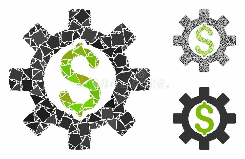 Financial Development Mosaic Icon of Irregular Pieces Stock Vector ...