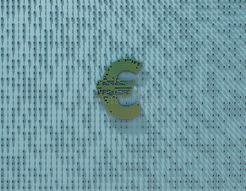 Financial Digital Technology and Euro Currency Symbol, Big Data Storage ...