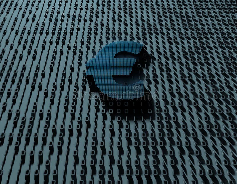 Financial Digital Technology and Euro Currency Symbol, Big Data Storage ...