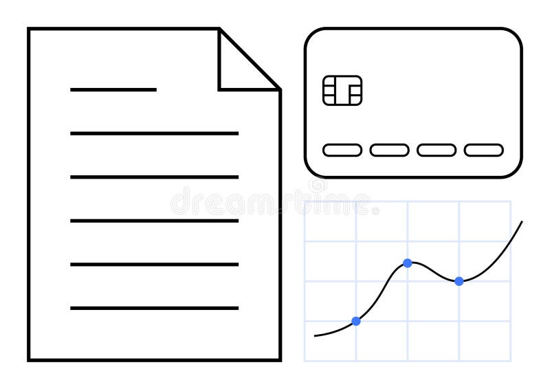 Financial Document Analysis Featuring Credit Card and Rising Data Graph ...