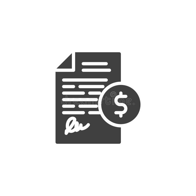 Financial Document Vector Icon Stock Vector - Illustration of glyph ...