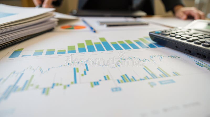 Financial Documents with Charts, Graphs, and Data Analysis for Business ...