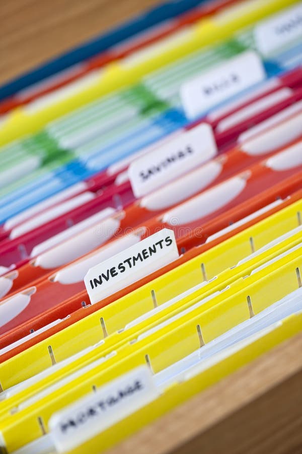 Financial Documents in Folders Stock Photo - Image of cabinet, index ...