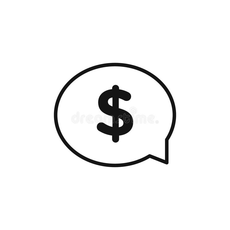 Financial Dollar Comment Icon for Discussions Stock Vector ...
