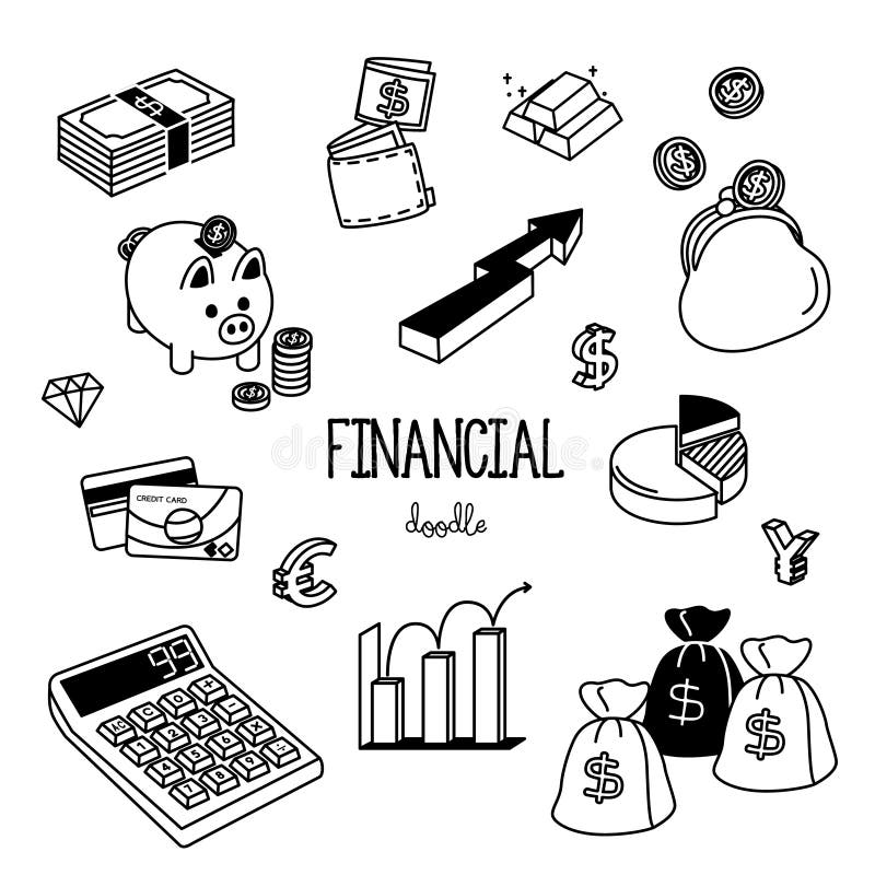 Credit And Financial Objects Sketch Stock Vector - Illustration of ...
