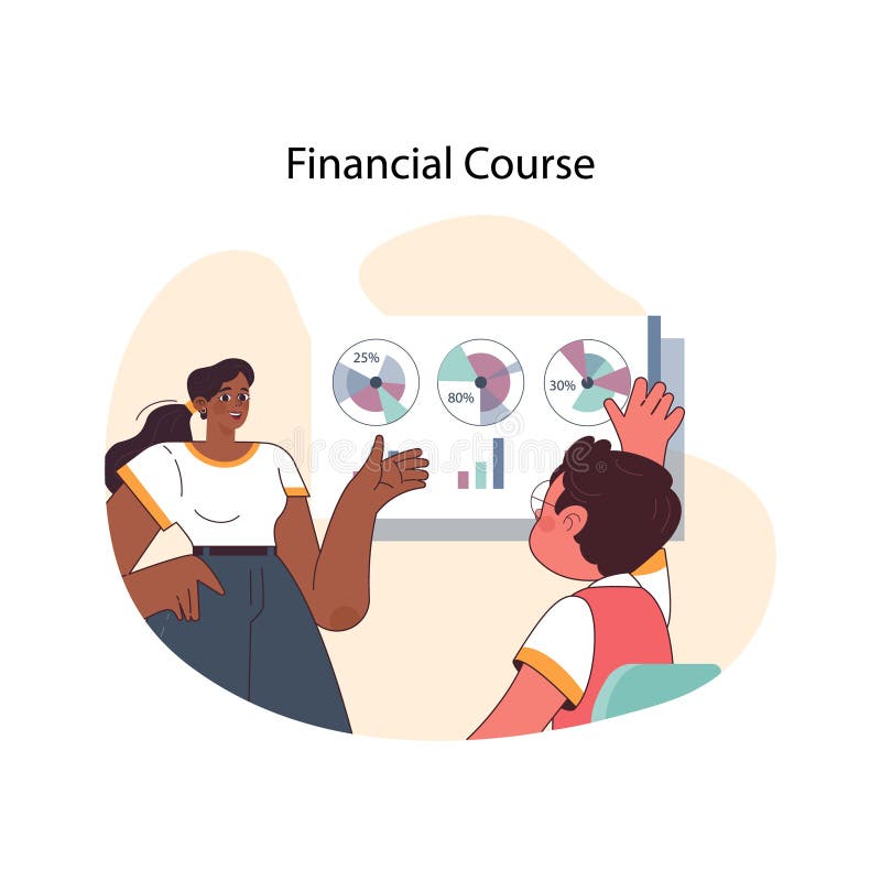 Financial Education Concept. Flat Vector Illustration Stock Vector ...