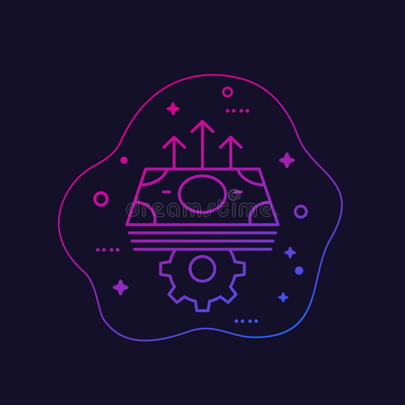 Financial Efficiency Growth, Linear Icon Stock Vector - Illustration of ...