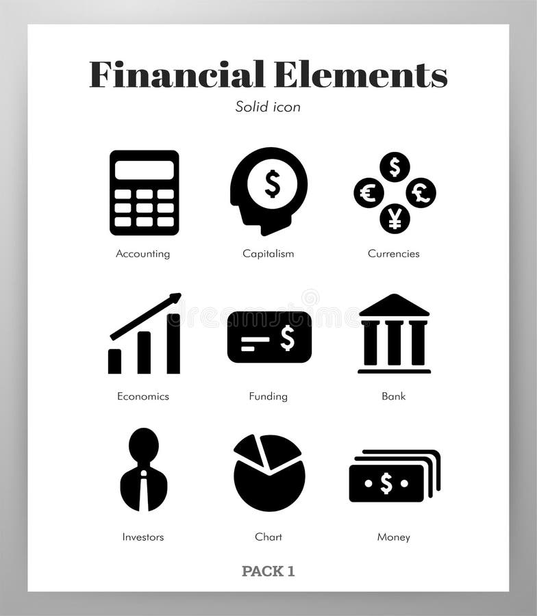 Financial Elements Flat Pack Stock Vector - Illustration of strengthen ...