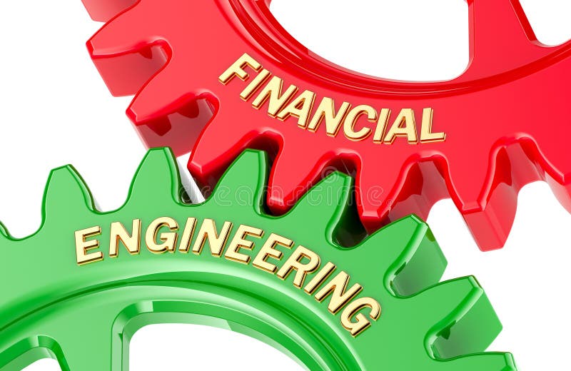 Financial Engineering Concept, with Colored Gearwheels. 3D Rendering ...