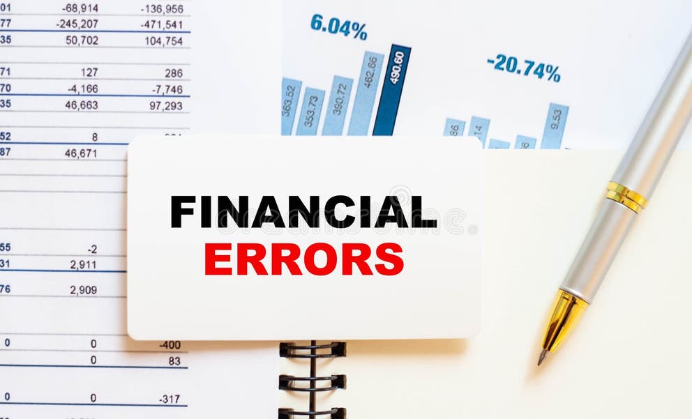 FINANCIAL ERRORS - Business Text on a Business Card Against a ...