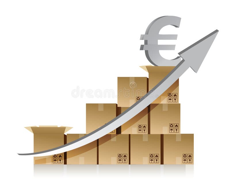 Financial Euro Box Graph Illustration Design Over Stock Illustration ...