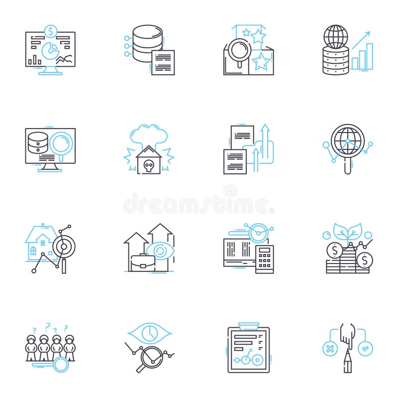 Financial Evaluation Linear Icons Set. Profitability, Liquidity ...