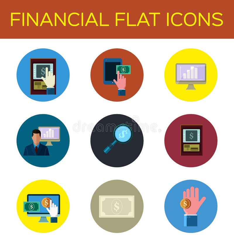 Financial flat icon stock illustration. Illustration of process - 94773856