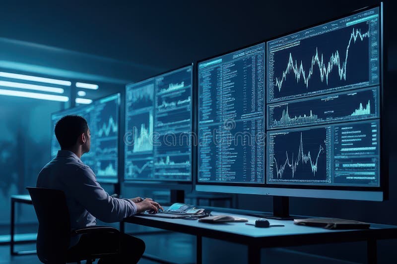 Financial Analysis in Current Era Stock Illustration - Illustration of ...
