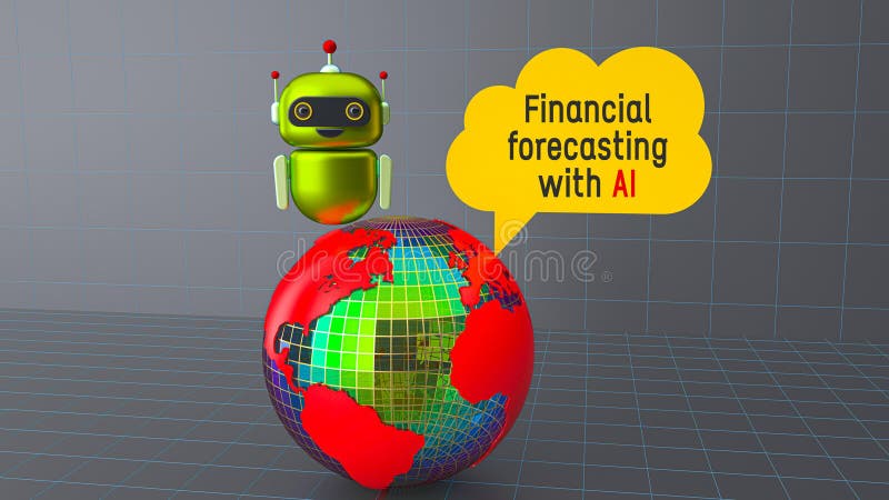 Financial Forecasting with AI Text Message Banner. AI Robot. Stock ...
