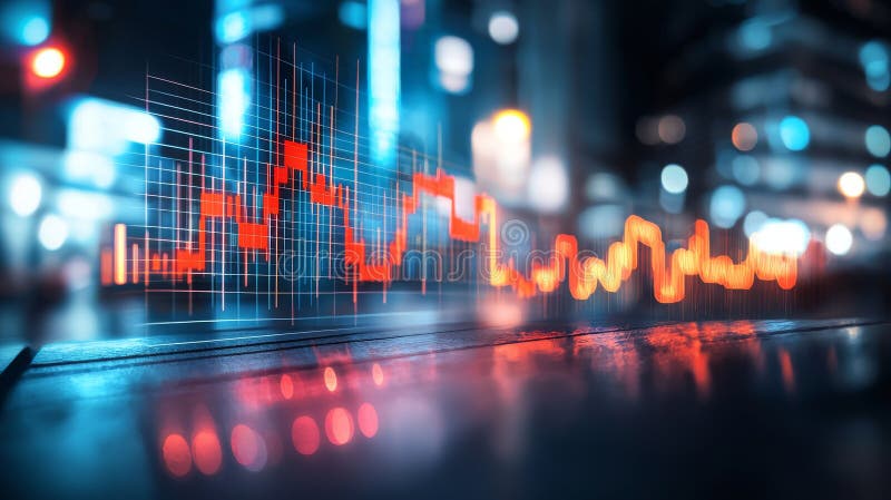 A Financial Forex Trade Chart with a Blurred Background, a Business ...