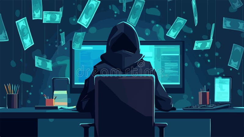 Financial Fraud Crimes Cartoon Banners and Hackers Stock Vector ...