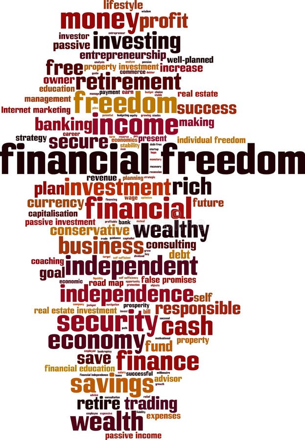 Financial Freedom Word Cloud Stock Vector - Illustration of lifestyle ...