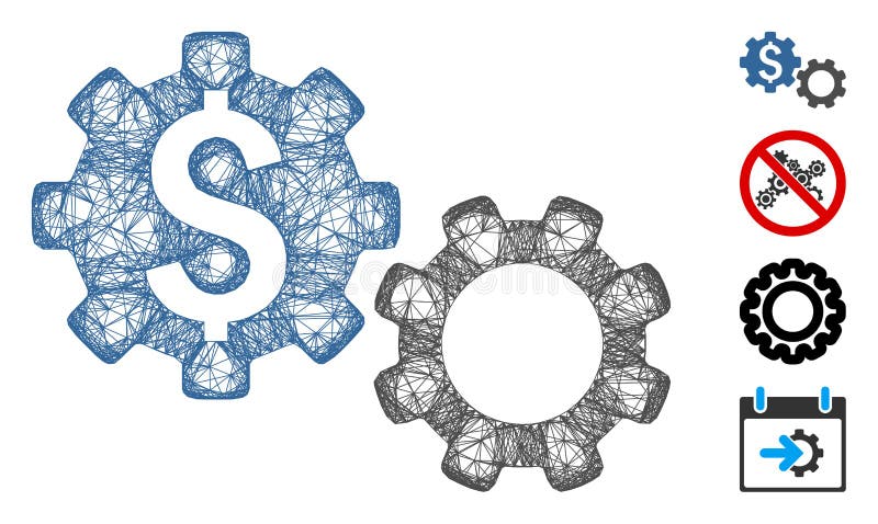 Financial Gears Web Vector Mesh Illustration Stock Illustration ...