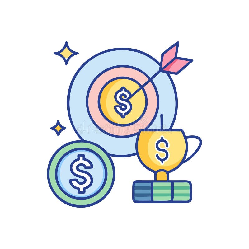 Financial Goal Achievement Icon Stock Vector - Illustration of ...