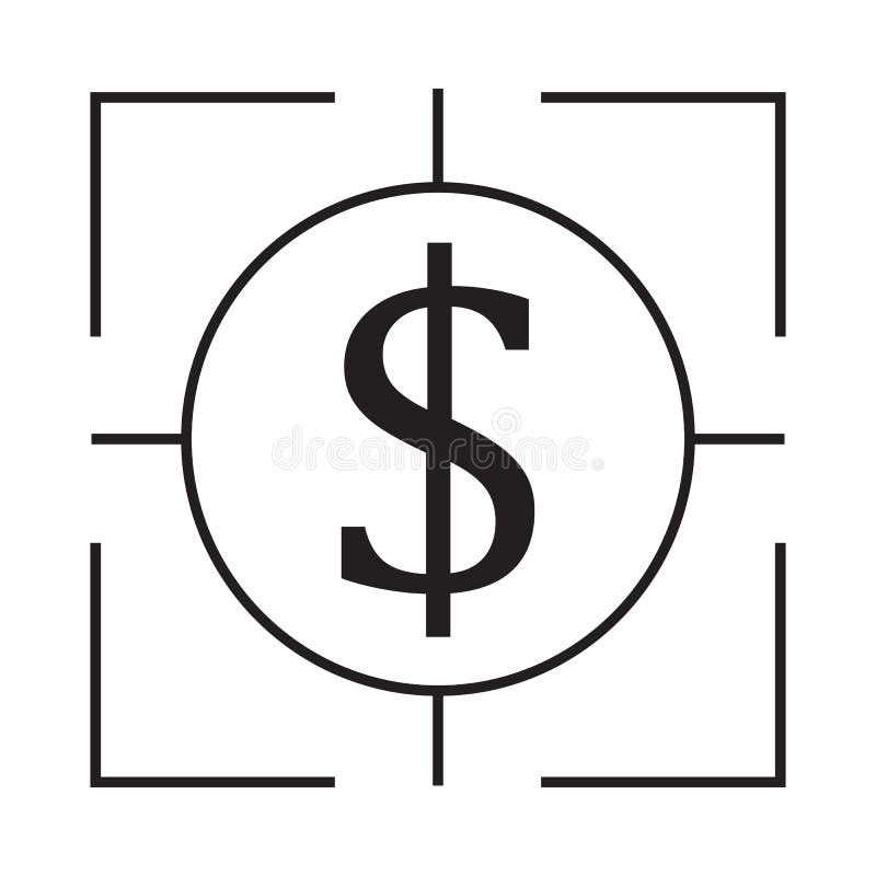 Financial Goal Icon with Dollar in Target Vector Stock Vector ...