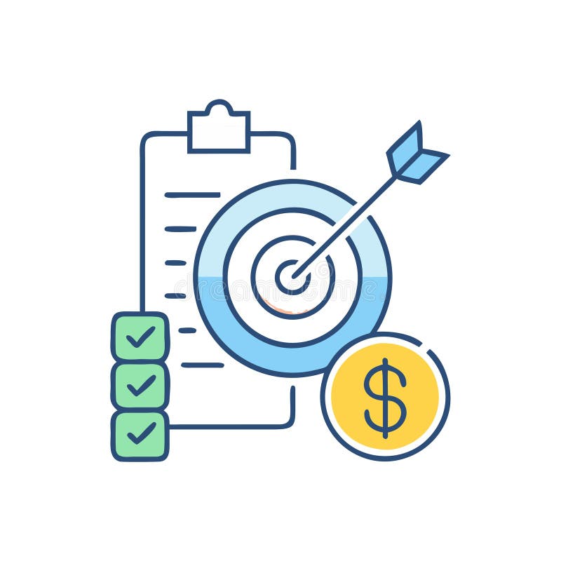 Financial Goal Setting Process Icon Stock Vector - Illustration of ...