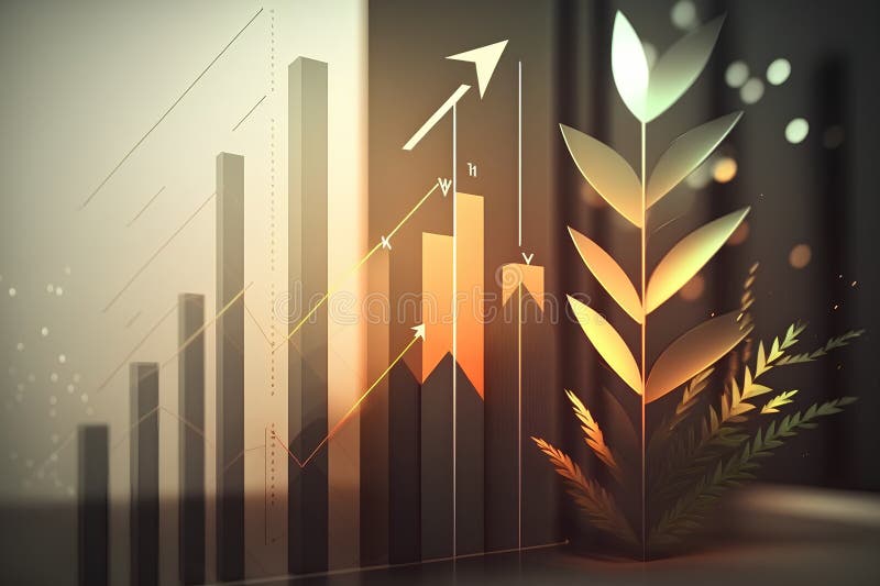 Financial Graph on Abstract Background, Represent Growth and Success in ...