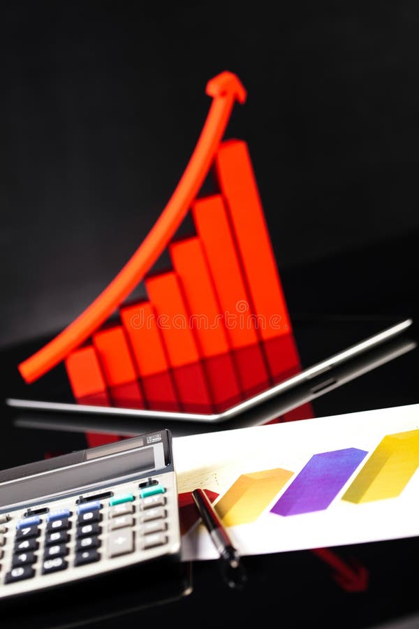 Financial Graph, Calculator and Chart Stock Image - Image of money ...