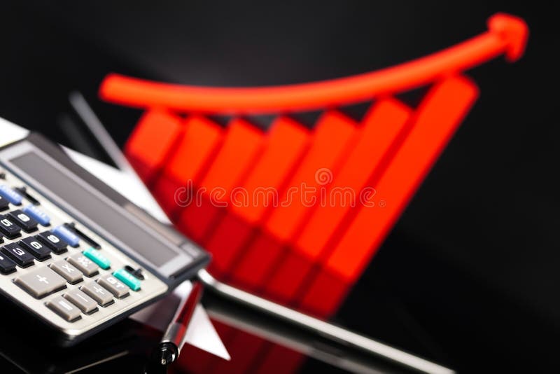 Financial Graph, Calculator and Chart Stock Image - Image of ...
