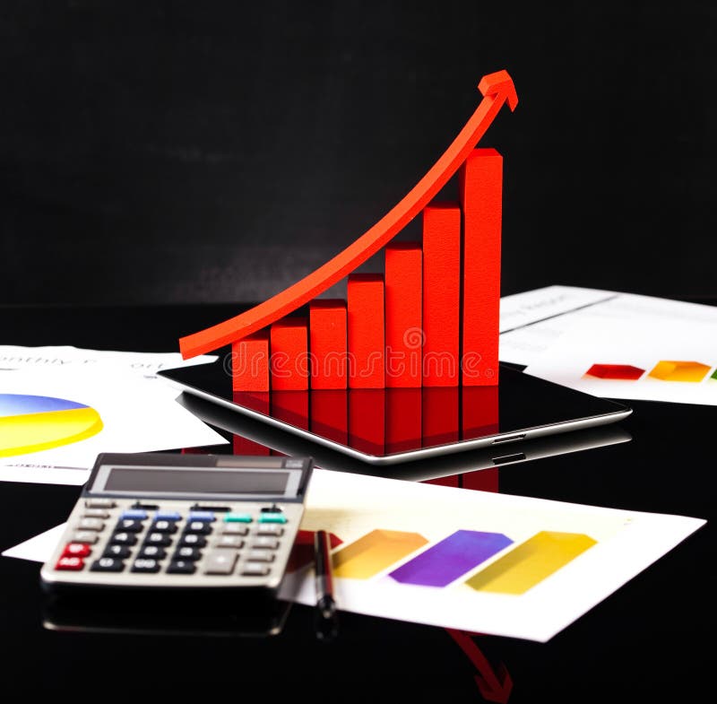 Financial Graph, Calculator and Chart Stock Image - Image of chart ...