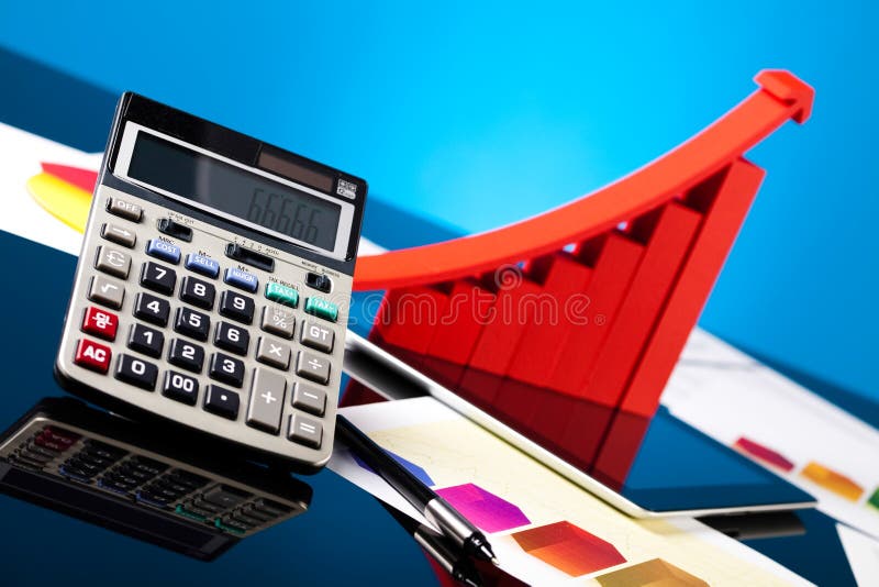 Financial Graph, Calculator and Chart Stock Image - Image of marketing ...