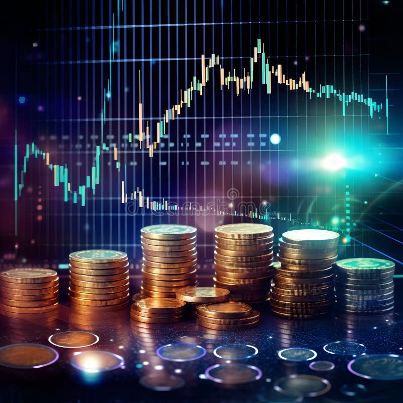 Financial Business Graph. Market Investing. Stock Illustration ...