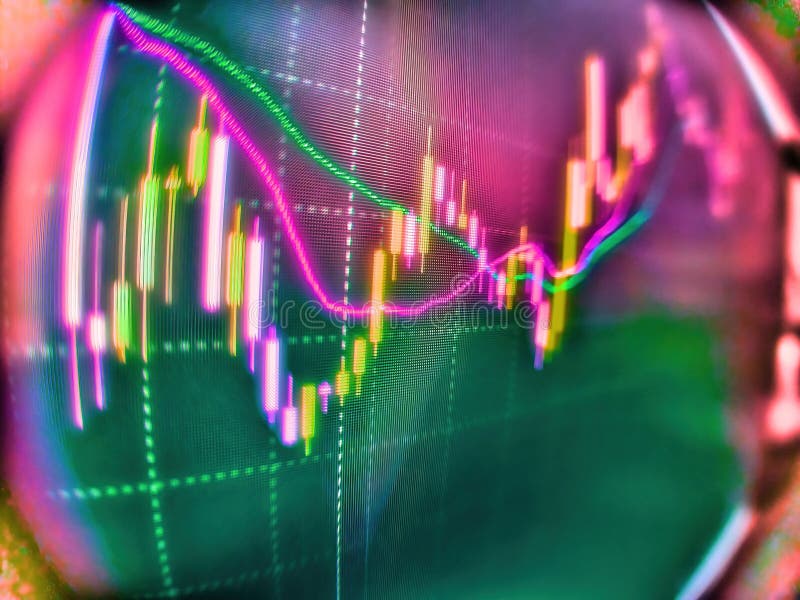 Financial Graph on a Computer Monitor Screen. Growing Business Graph ...
