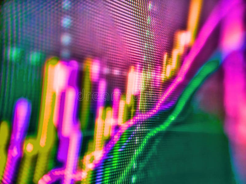 Financial Graph on a Computer Monitor Screen. Financial and Stock ...