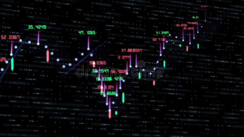 Growing Financial Graph and Data Showing Profits in Green Color and ...