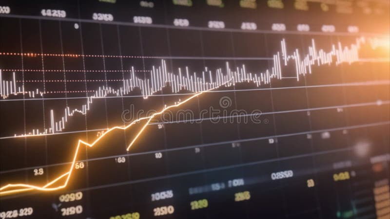 Financial Graph Displaying Growth and Fluctuation Stock Video - Video ...