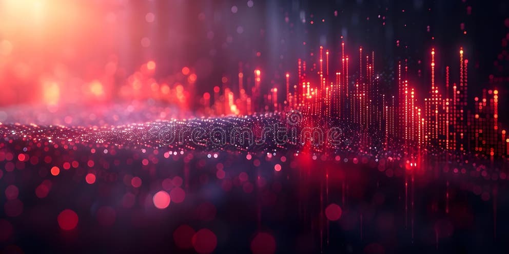 Financial Graph with High-Tech Mechanical Elements on a Blue Background ...