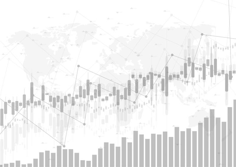 Financial Graph with a Linear Diagram, a Histogram in the Stock Market ...