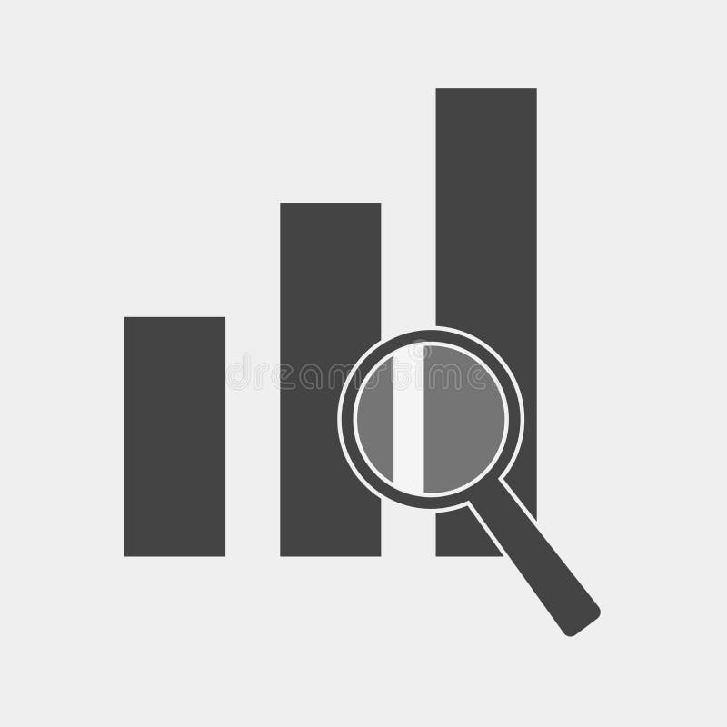 Financial Graph and Magnifier Vector Illustration. Financial Bu Stock ...