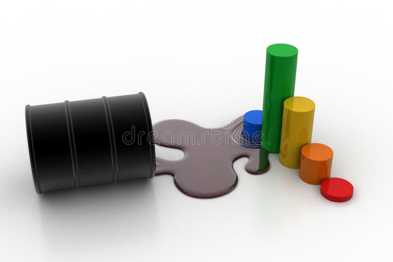Oil barrel with pie chart stock illustration. Illustration of diagram ...