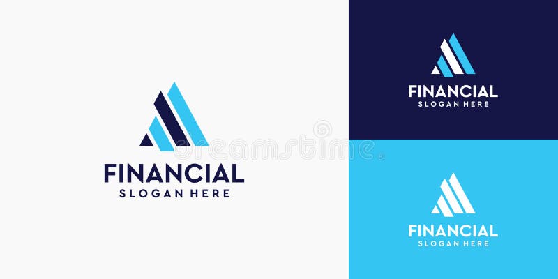 Financial Graph Pyramid Triangle Logo Design. Stock Illustration ...