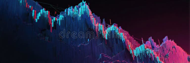 Financial Graph Shows Significant Collapse with Colorful Glitched ...