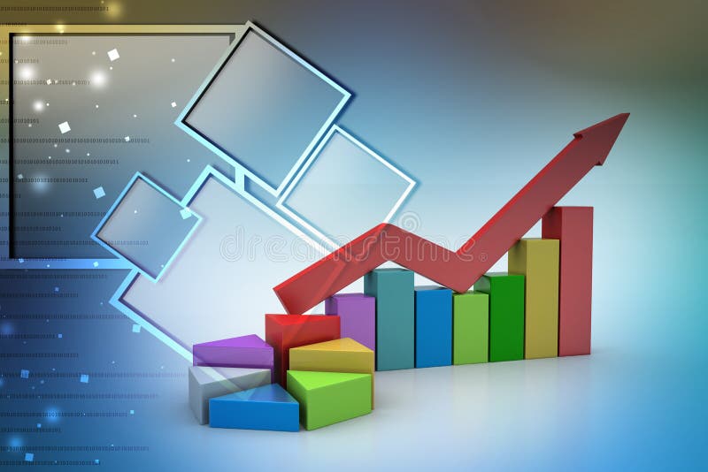 Financial graph in success stock illustration. Illustration of icon ...