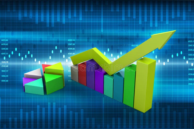 Financial graph in success stock illustration. Illustration of sales ...
