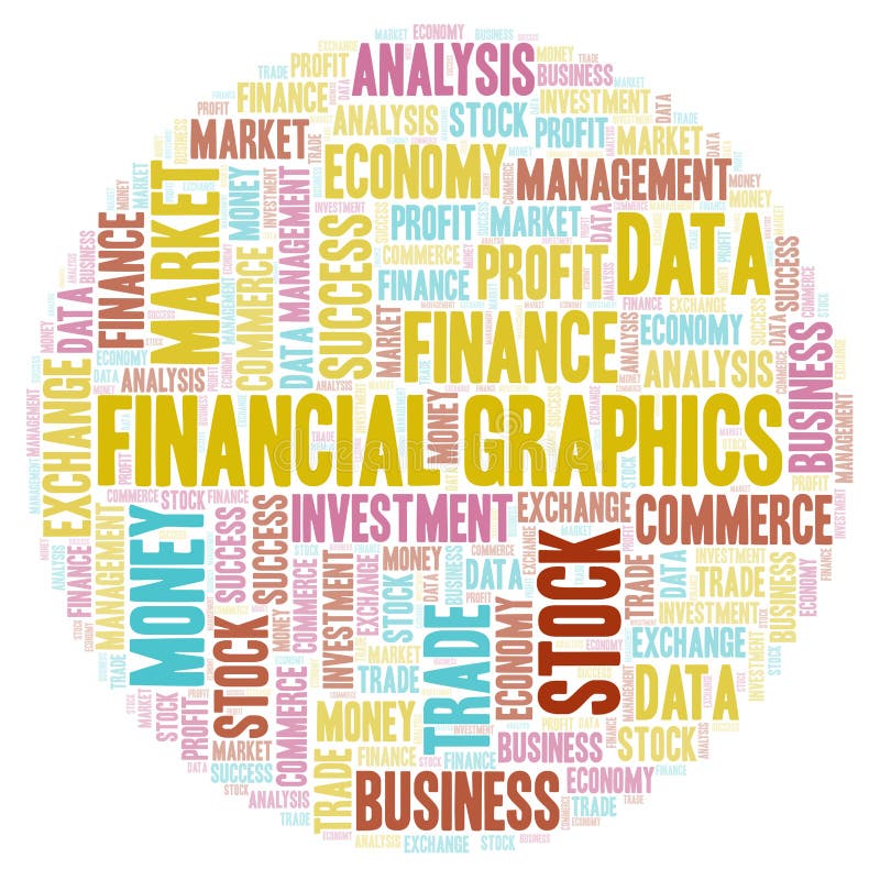 Financial Graphics Word Cloud Stock Illustration - Illustration of font ...