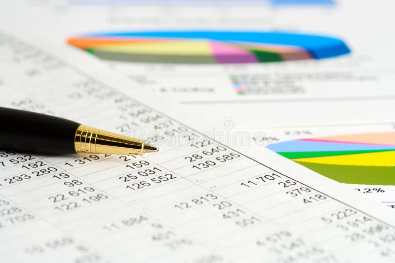 Financial Graphs Analysis and Accounting Stock Image - Image of ...